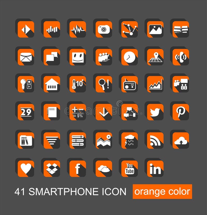 41 Smartphone Icon Set Vector Stock Illustration - Illustration of ...