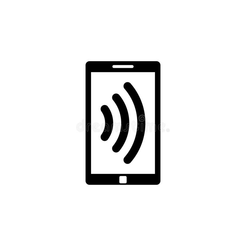 Smartphone Icon with Signal Waves Indicating Ringing or Vibration Stock ...