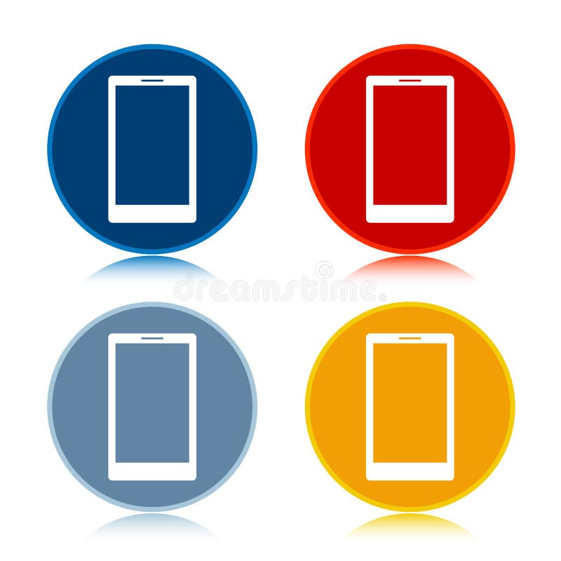 Smartphone Icon Glassy Green Round Button Illustration Stock Vector ...