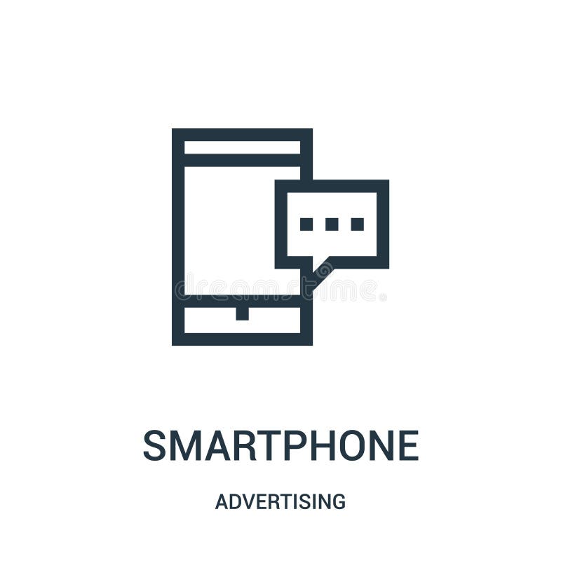 Smartphone Icon Vector From Advertising Collection Thin Line Smartphone Outline Icon Vector