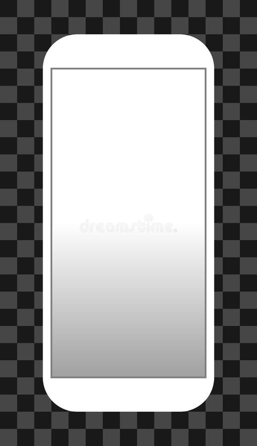 Smartphone Icon - White with Turned on White Gradient Screen, Isolated ...