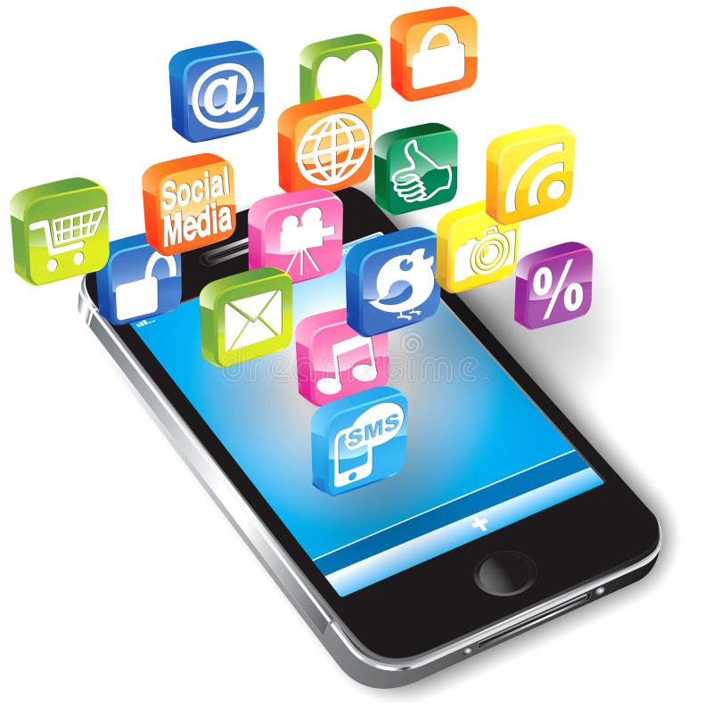 Smartphone Mobile Applications Stock Vector - Illustration of icon ...