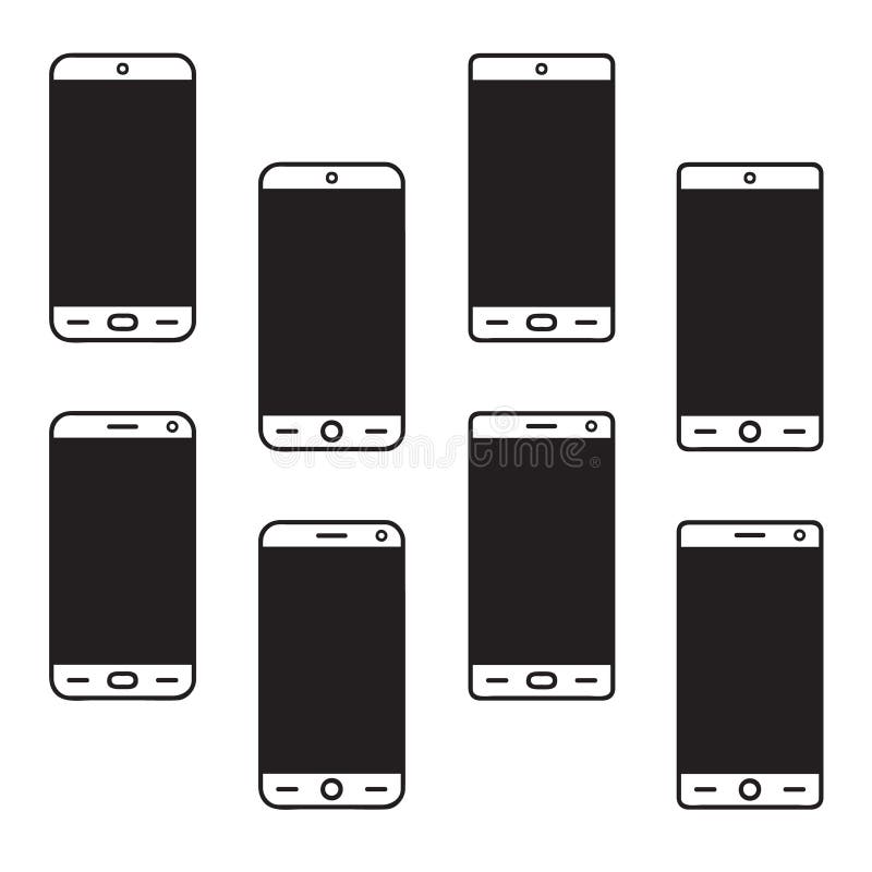Smartphone Illustration Set Stock Vector - Illustration of electronic ...