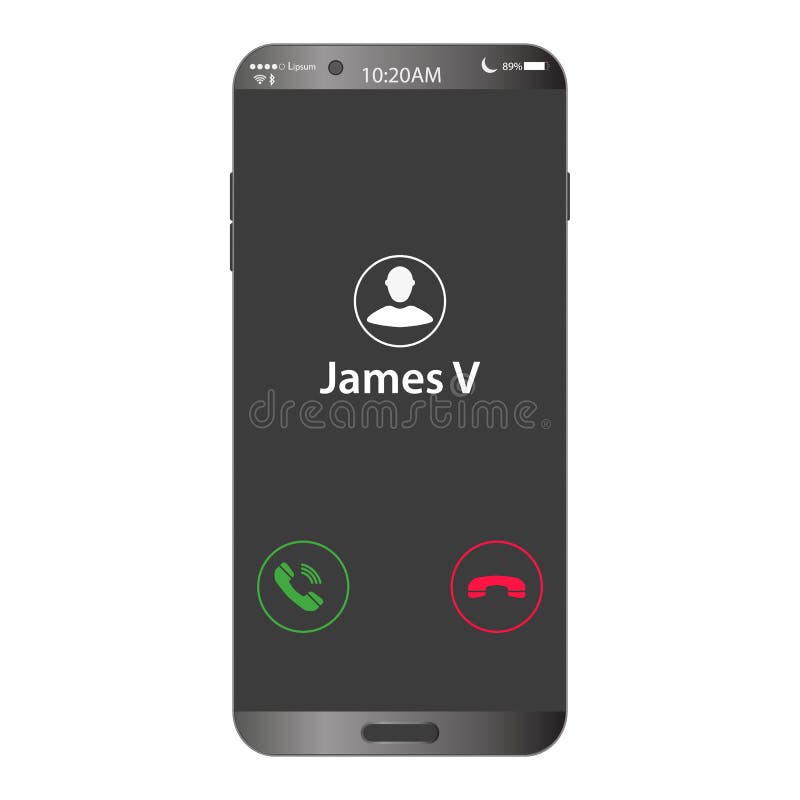 Smartphone with Incoming Call on Display, Vector Isolated Mobile Phone ...
