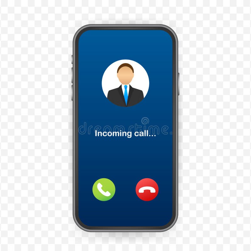 Smartphone with Incoming Call on Display. Incoming Call Stock Vector ...