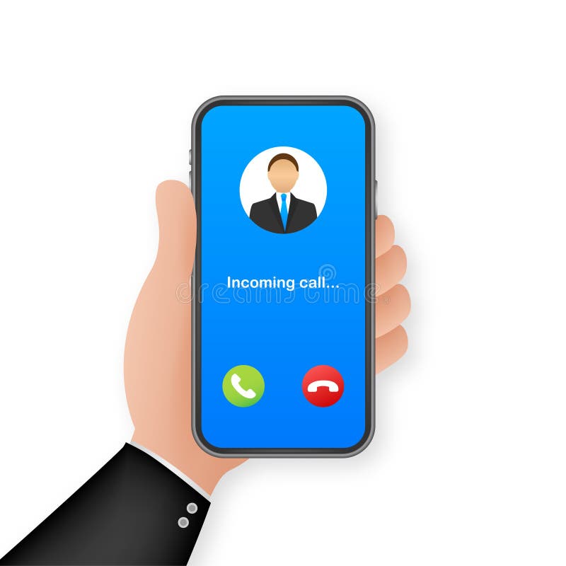 Smartphone with Incoming Call on Display. Vector Illustration. Stock ...