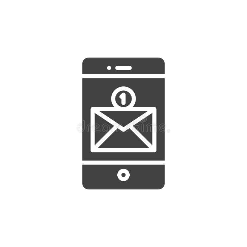 Smartphone with Incoming Message or Sms on Display Icon Vector Stock ...