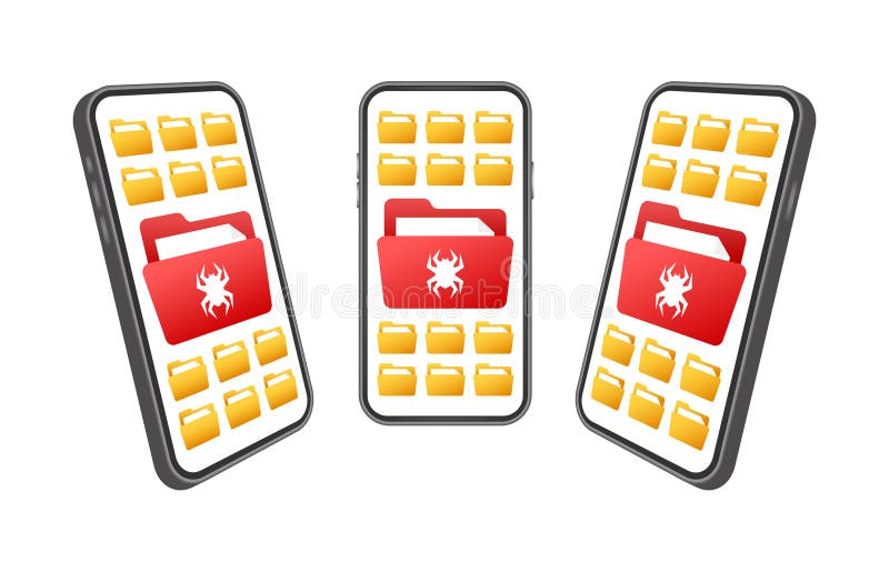 Smartphone Infected with Malware Concept Illustration, Depicting Virus ...