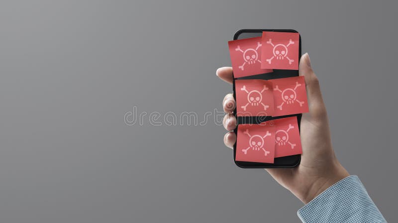Smartphone Infected with Viruses and Malware Stock Image - Image of ...