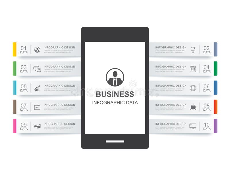 Smartphone Infographic Set with Charts and Other Elements. Stock Vector ...