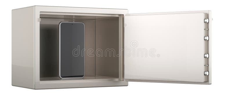 Smartphone Inside Safe with Combination Lock, 3D Rendering Stock ...