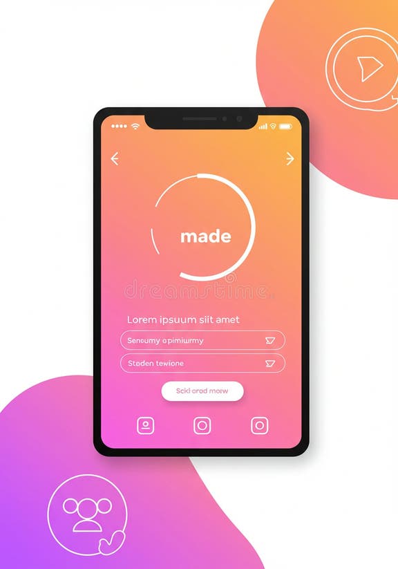 Smartphone Interface Design Featuring a Gradient Background ...