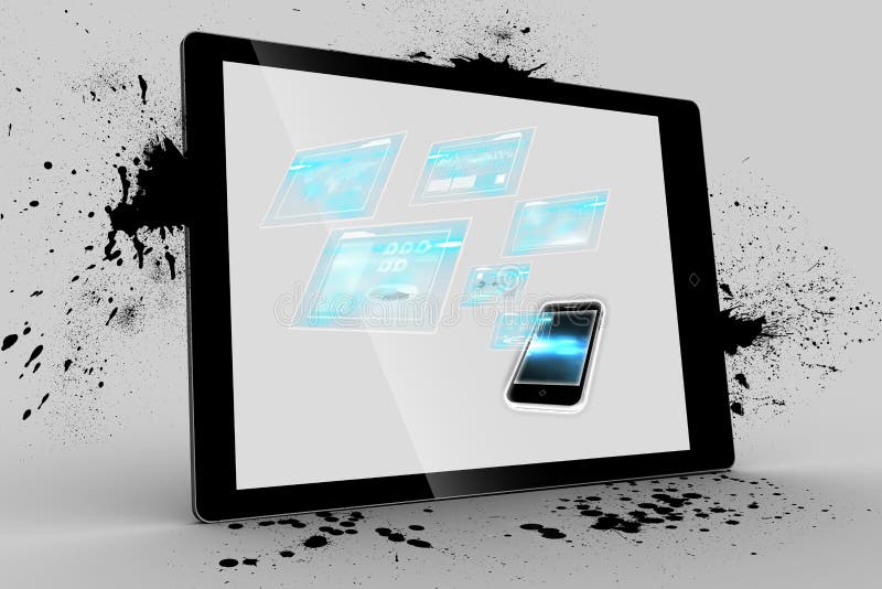 Smartphone Interfaces on Tablet Stock Illustration - Illustration of ...