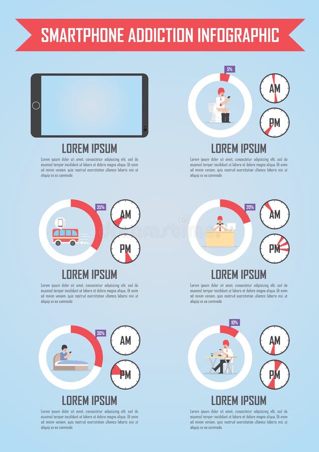 Social Internet Addiction Infographics Stock Illustrations – 110 Social ...