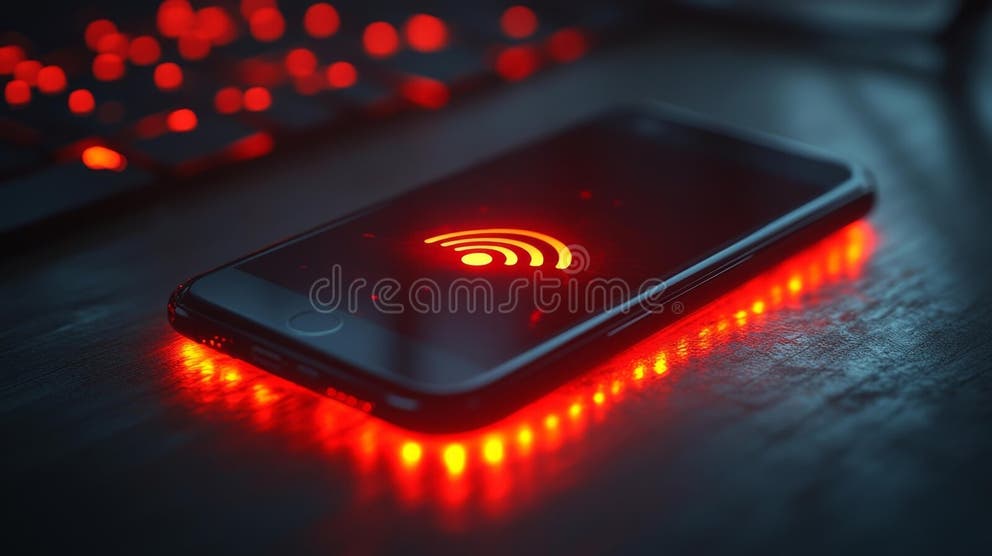 Smartphone with Internet Connection Error on Screen Stock Illustration ...