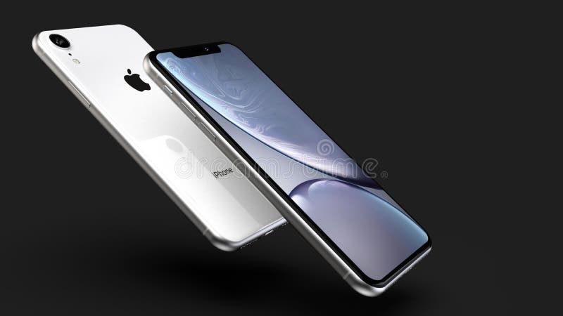 Dynamic Composition of IPhone XR Silver Front and Back Editorial Stock ...