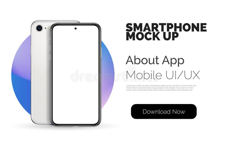 Smartphone Isolate Concept with White Screen. High Detailed 3d Vector ...