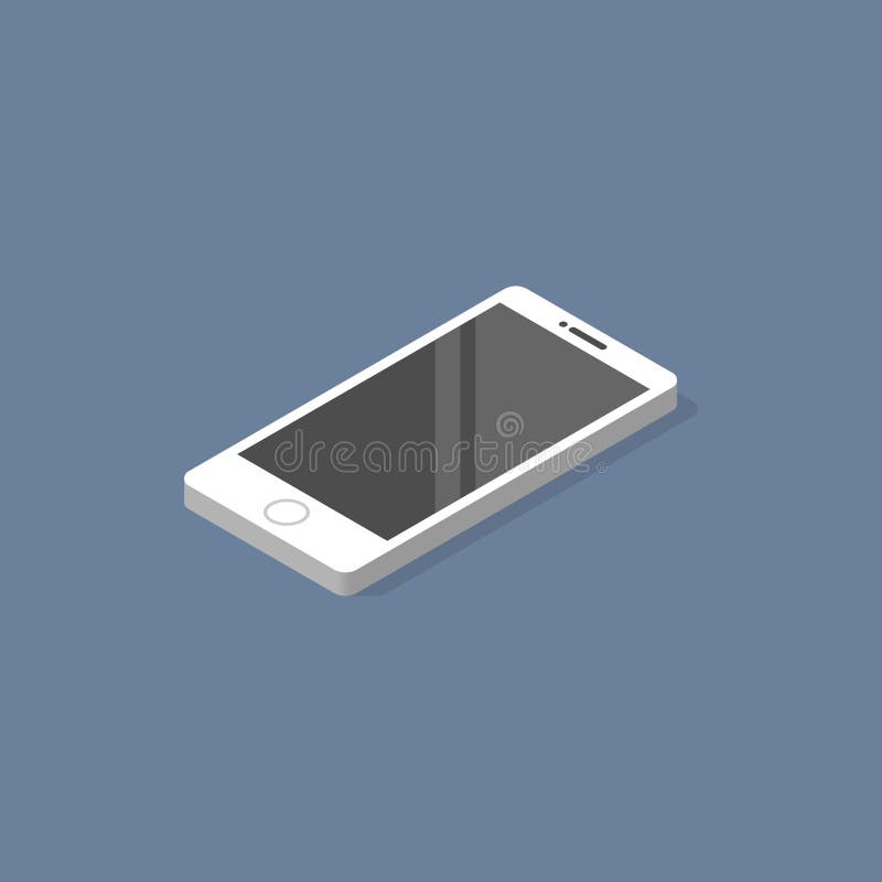 Smartphone in Isometric View. Simple Flat Illustration. Stock Vector ...