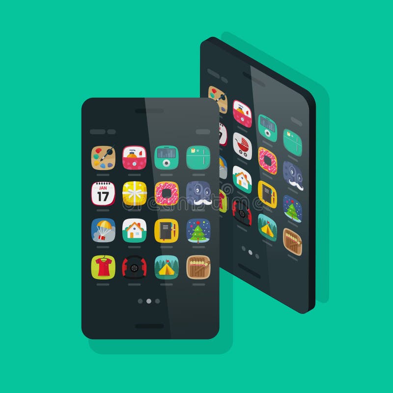 Smartphone in Isometric View. Simple Flat Illustration. Stock Vector ...