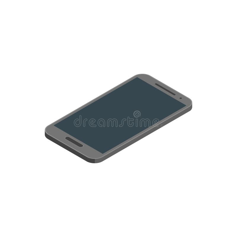Smartphone in Isometric View. Simple Flat Illustration. Stock Vector ...