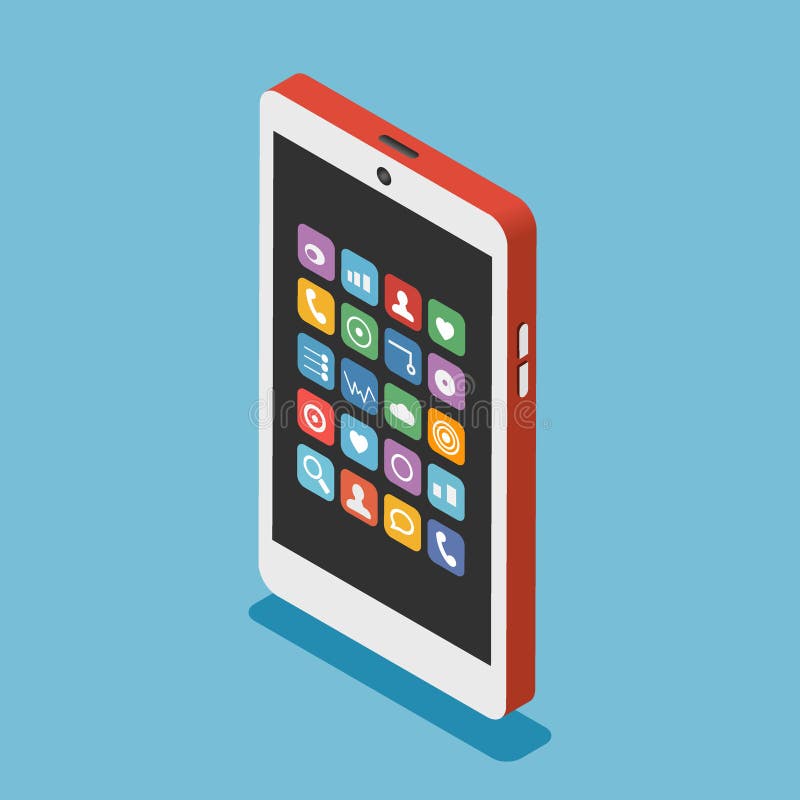 Smartphone. Isometry. Vector Isometric Illustration. Cell Phone with ...