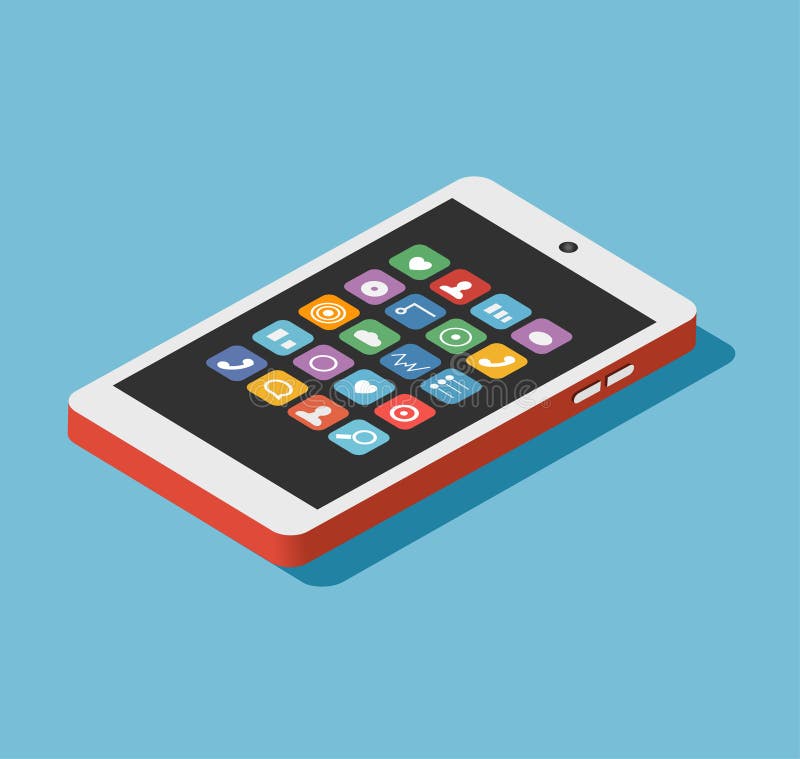 Smartphone. Isometry. Vector Isometric Illustration. Cell Phone with ...