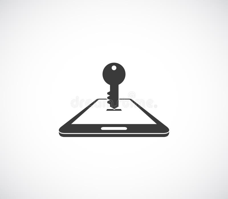 Smartphone with key stock vector. Illustration of access - 201102876
