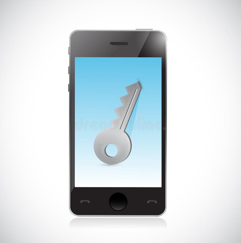 Smartphone Key of Privacy Concept Stock Illustration - Illustration of ...