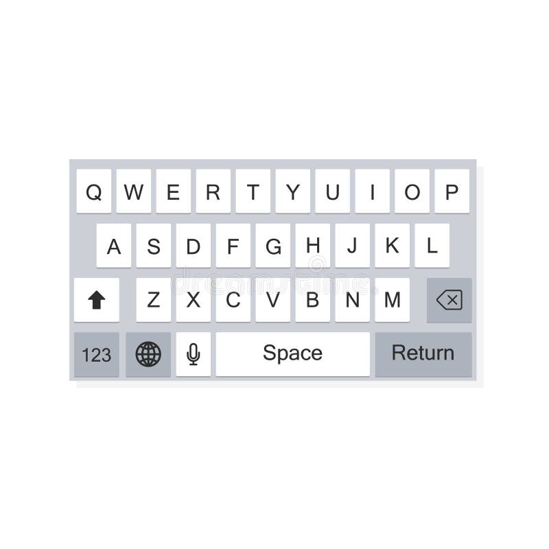 Keyboard of Smartphone, Alphabet Buttons. Qwerty Vector Illustration ...