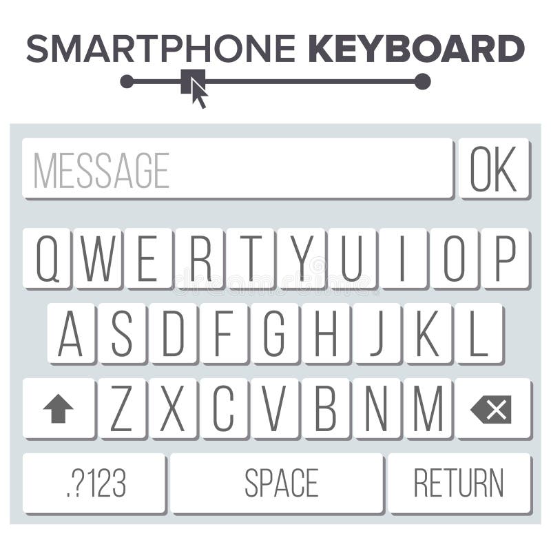 Smartphone Keyboard Vector. ABC Alphabet Buttons. for Mobile Device ...