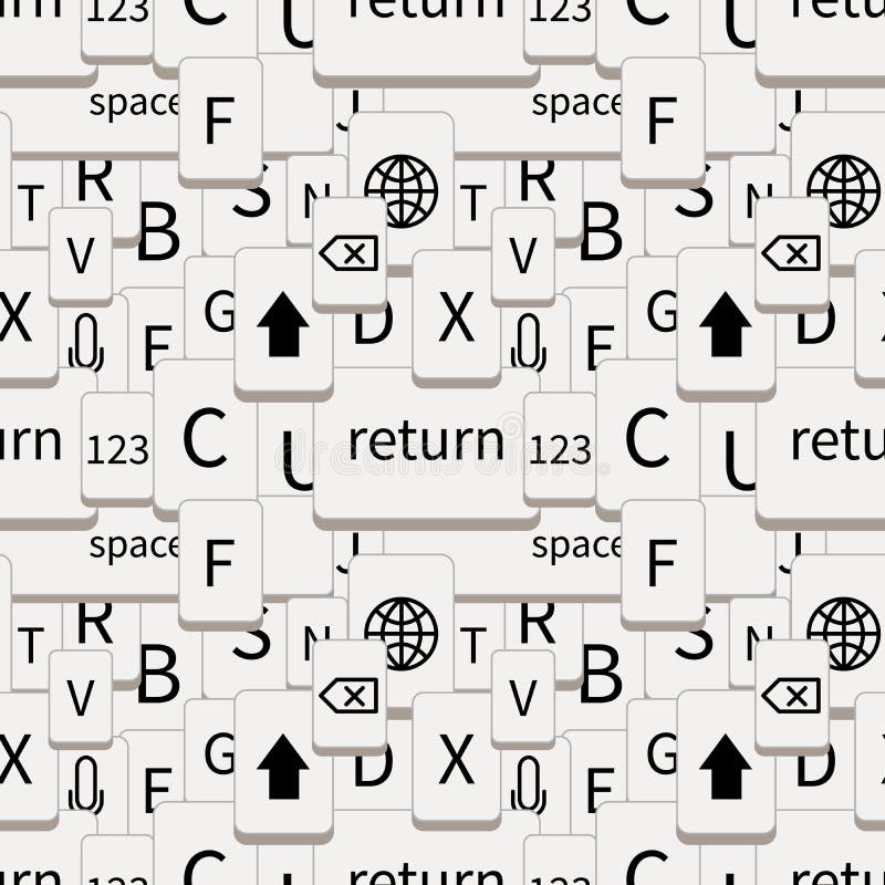 Smartphone Keyboard White Buttons, Seamless Pattern Stock Vector ...