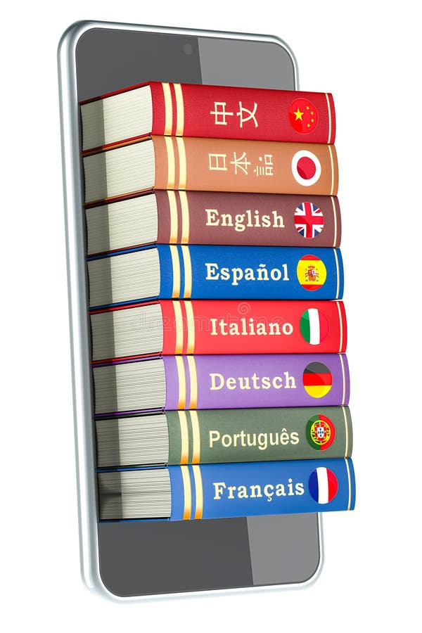 Smartphone with Language Textbooks Inside. Mobile Language Application ...