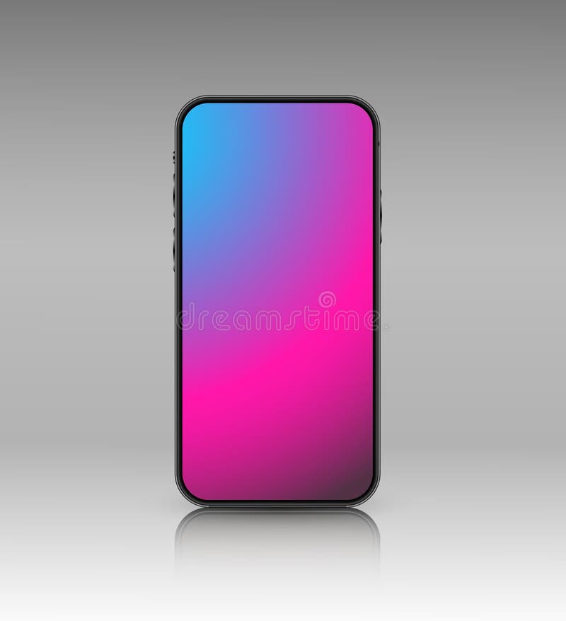A Smartphone Layout with a Color Gradient Screen. Realistic 3D Mobile ...