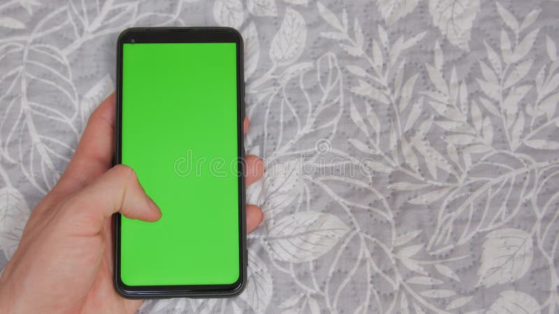 Smartphone Left Hand Green Screen Stock Video - Video of white, gray ...