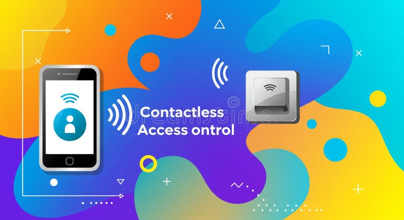 Smartphone on the Left Shows a Contactless Access Symbol, Indicating ...