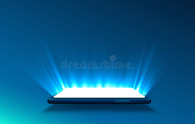 Smartphone Light Screen, Technology Mobile Display Light. Stock Vector ...