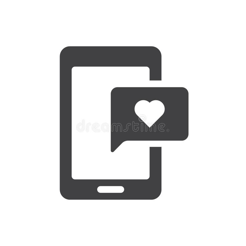 Smartphone with Like Bubble Vector Icon Stock Vector - Illustration of ...