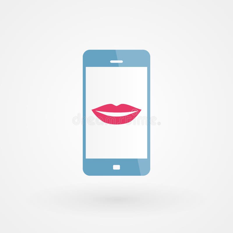 Smartphone and Lips. Concept of Communication. Vector Illustration ...