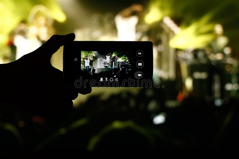 Smartphone on a Live Concert Stock Photo - Image of record, live: 52781480