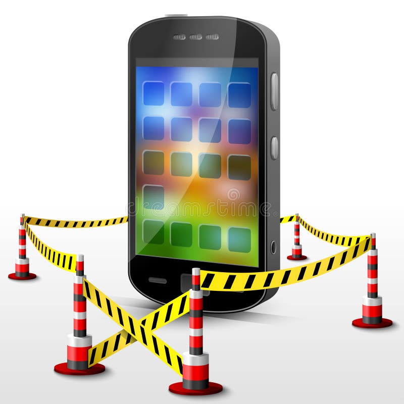 Smartphone Located in Restricted Area Stock Vector - Illustration of ...