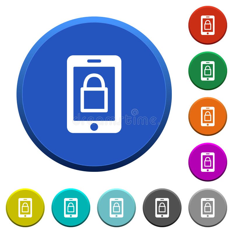 Smartphone Lock Beveled Buttons Stock Vector - Illustration of block ...