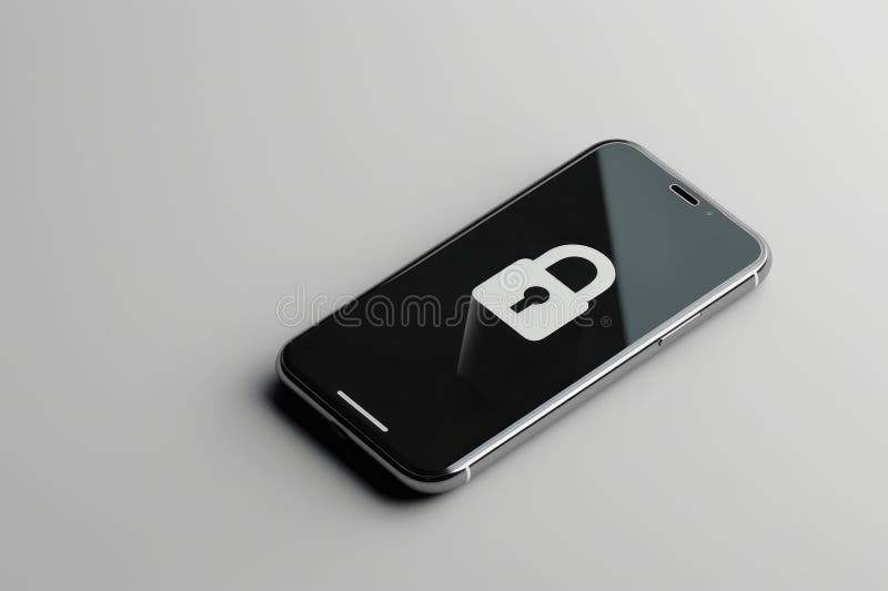 Smartphone with a Lock Icon Displayed on the Screen, Symbolizing ...