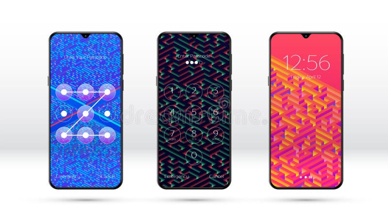 Smartphone Lock Screen Background with Abstract Maze or Labyrinth ...