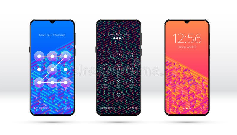 Smartphone Lock Screen Background with Abstract Maze or Labyrinth ...