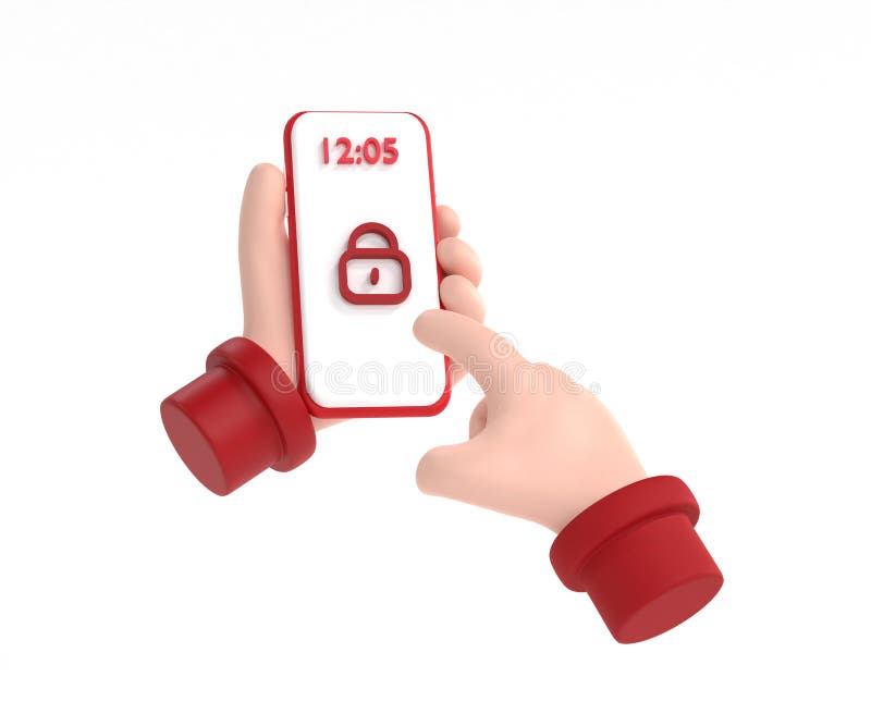Smartphone Lock Screen Hand Hold Smartphone With Master Key Finger
