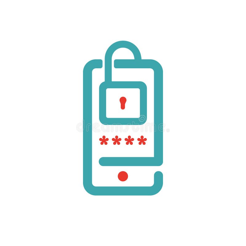 Smartphone Lock Screen Line and Glyph Icon. Security on Smartphone ...