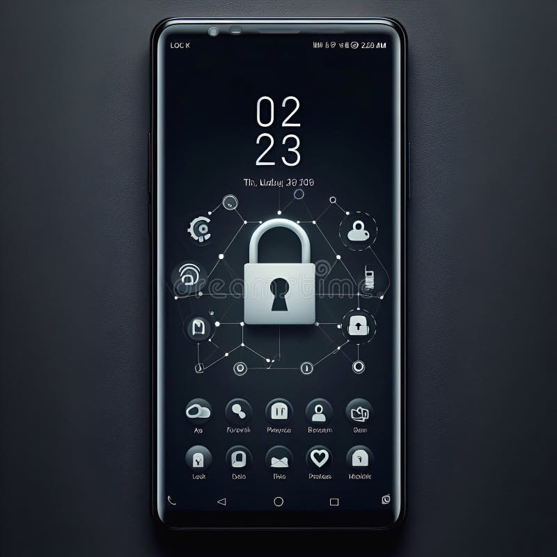 Smartphone with Lock on the Screen. Security and Safety Concept. Stock ...