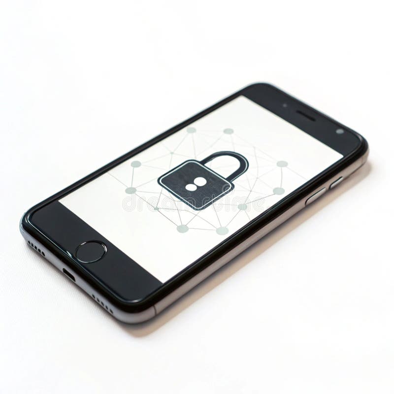 Smartphone Lock Screen. Hand Hold Smartphone with Master Key, Finger ...