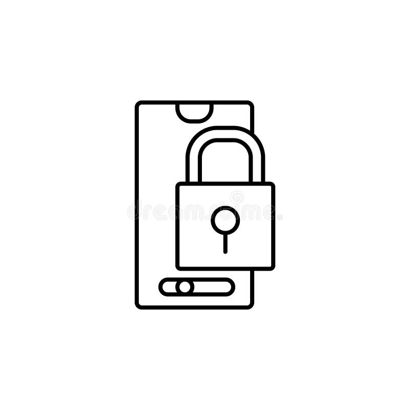 Smartphone Lock Security Icon. Simple Line, Outline Vector of Phone ...