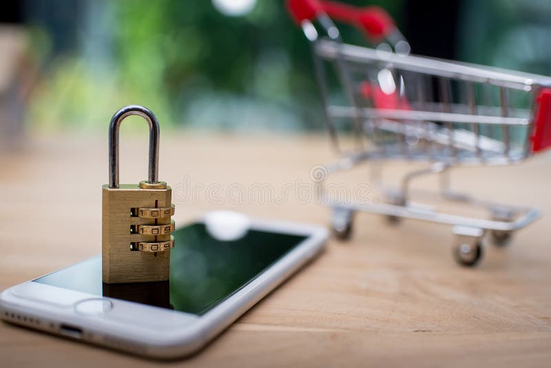 Smartphone with an Locked Lock on it. Stock Photo - Image of hack ...